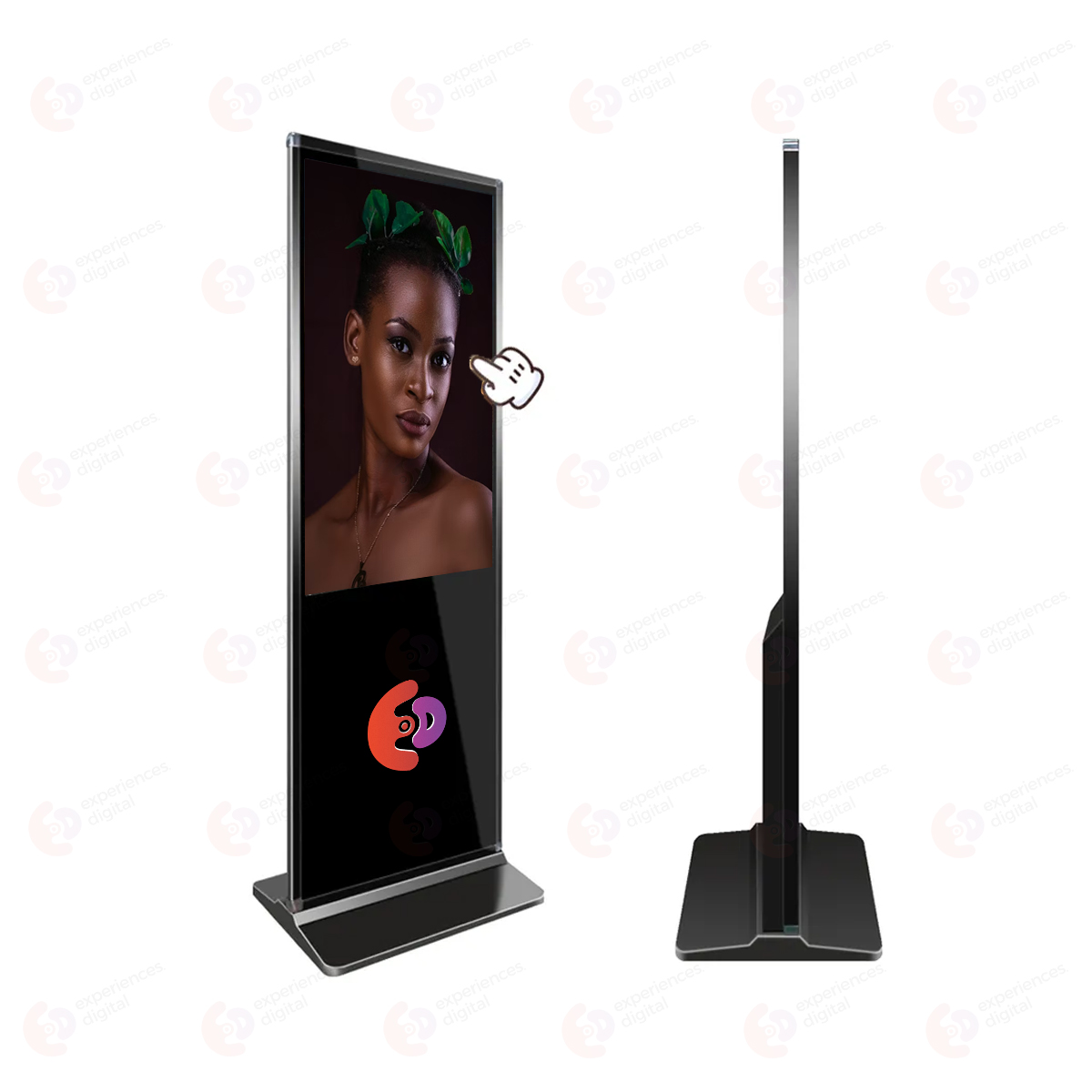 Slim 58 Inch 4K Floor Stand Touch Screen - edigital-signage