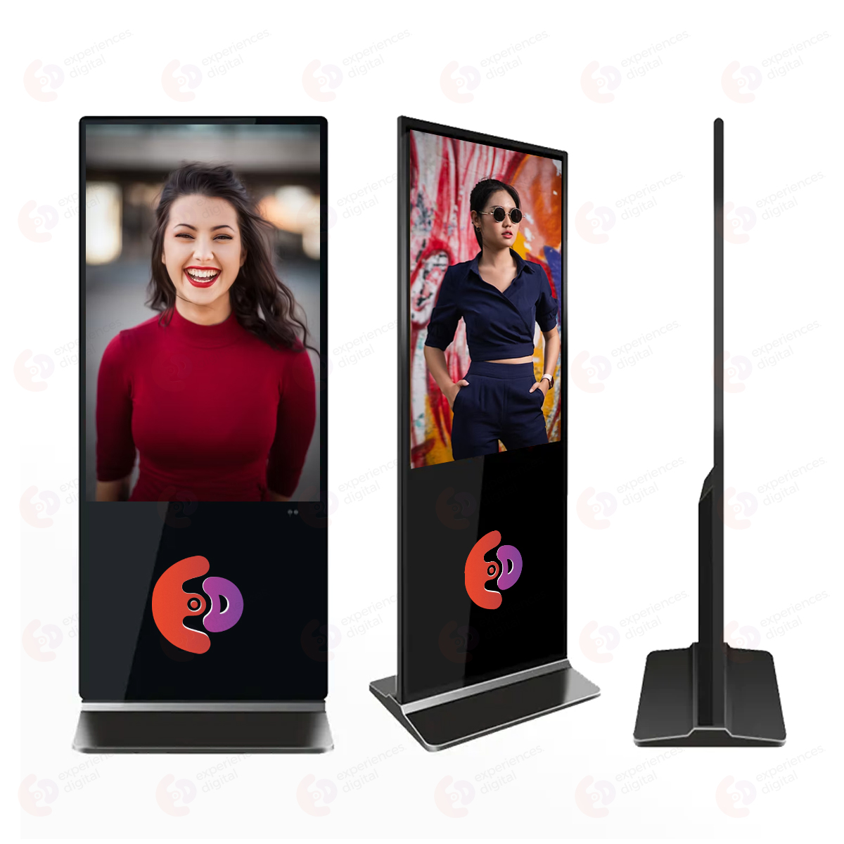 Slim 58 Inch 4K Floor Stand Touch Screen - edigital-signage