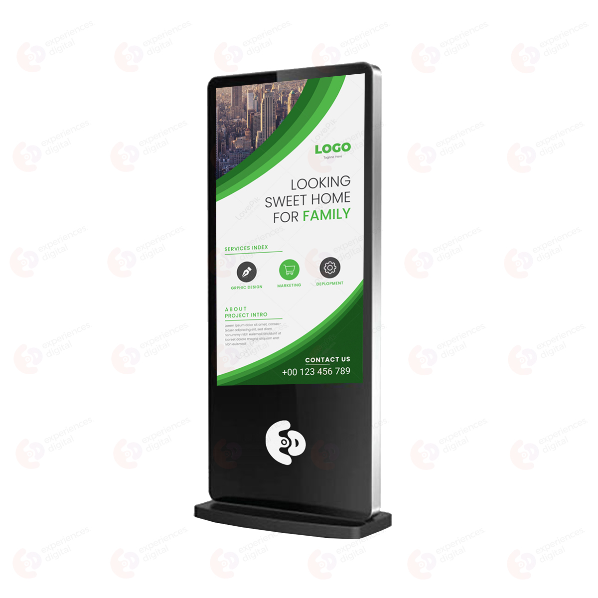 Smart kiosk Vertical LCD Advertising Display Interactive Panel Digital ...