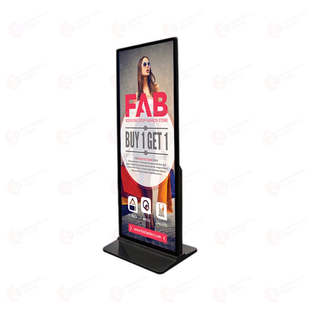 75" Interactive Floor Stand Portable Digital Signage Full Screen ...