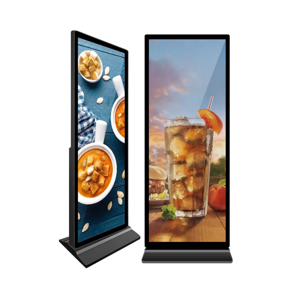 Black Metal Digital LED Standees full display - edigital-signage